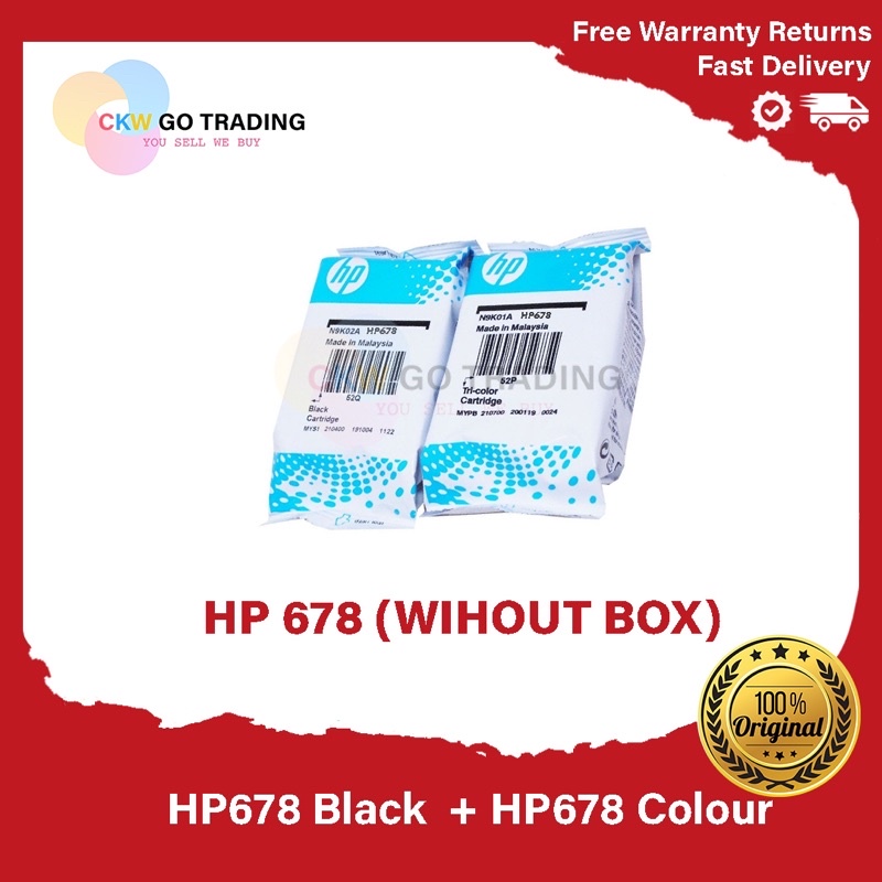 Original Unbox Hp678 Black and Colour Ink Ready Stock | Shopee Malaysia