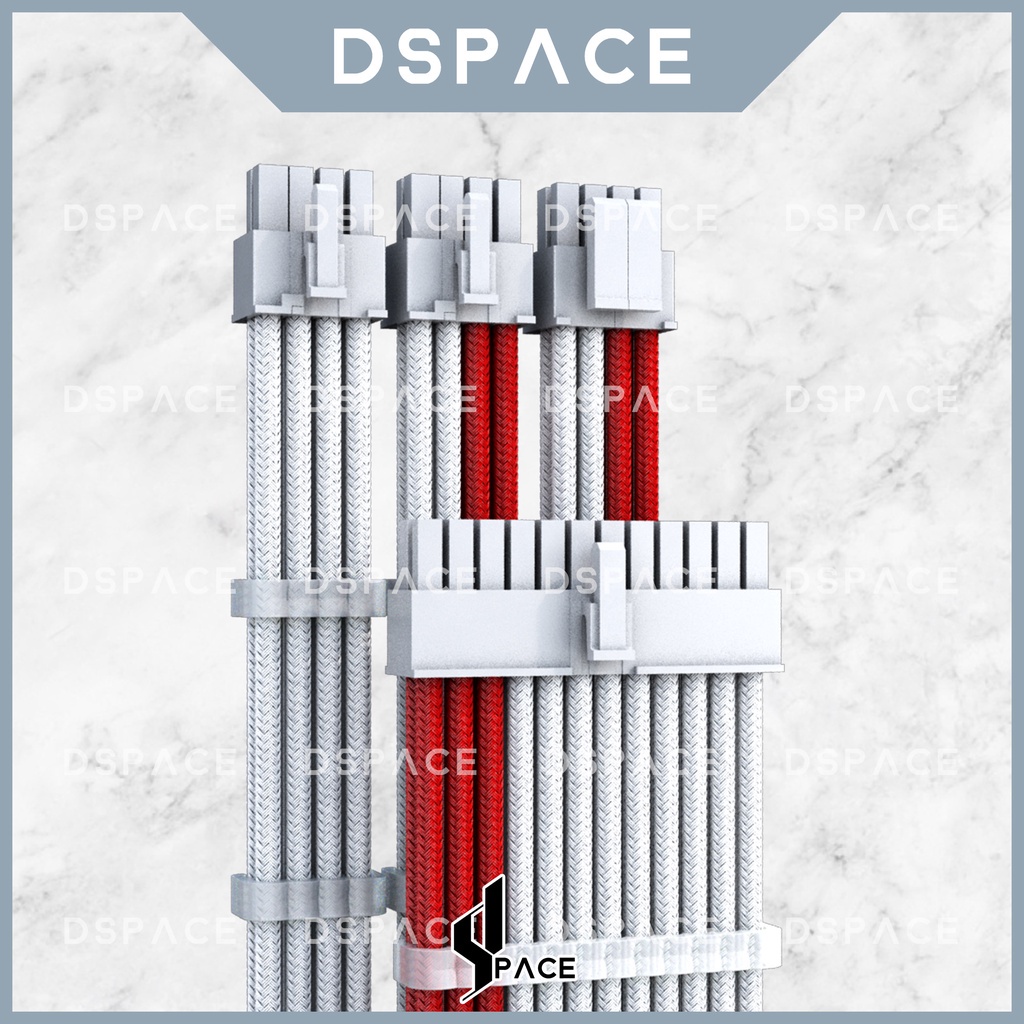 DSPACE MESH-X PSU Cherry Premium Sleeve Braided Extension Custom Cable ...