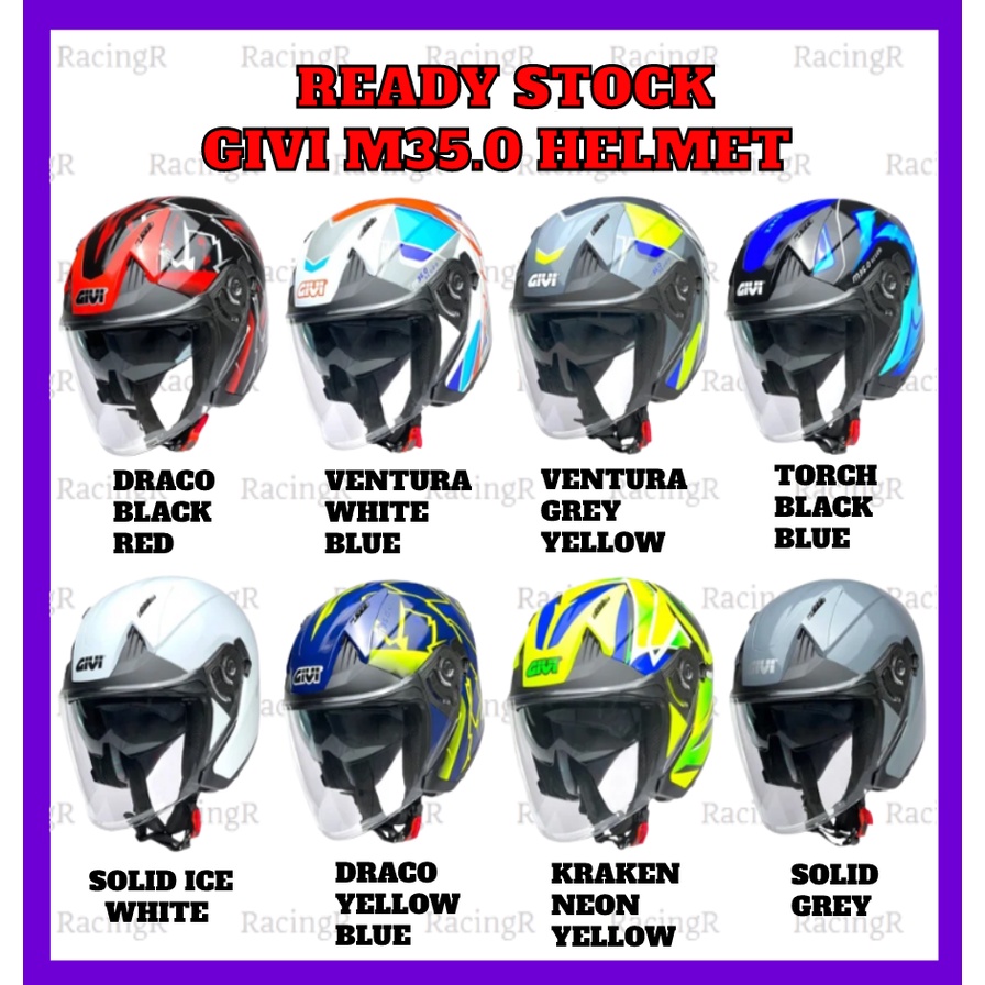 READY STOCK 2022 NEW HELMET GIVI M35.0 SCUDO DOUBLE VISOR OPEN FACE HELMET | Shopee Malaysia