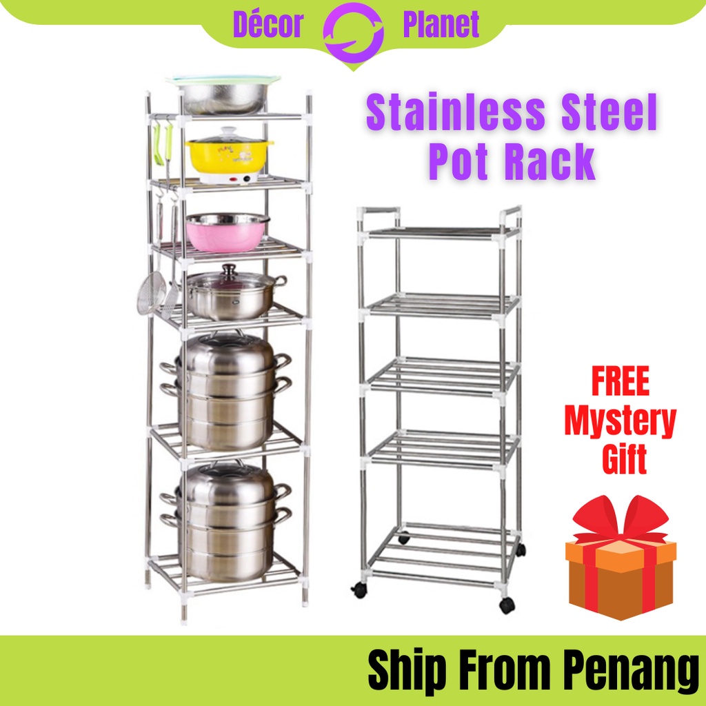 Pot Rack Rak Periuk Bertingkat Tempat Letak Periuk Rak Kuali Rak Dapur ...