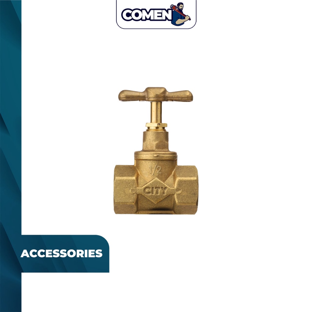 CITY Brass Stop Cock 1/2 Inch Water Fitting Piping Connector Water Pipe ...