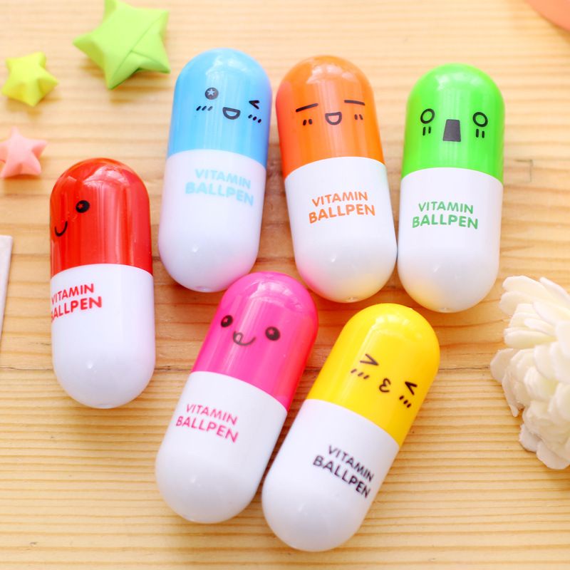 Mini Pen Vitamin Pill Doorgift Goodies Birthday Ballpoint Capsule Pen ...