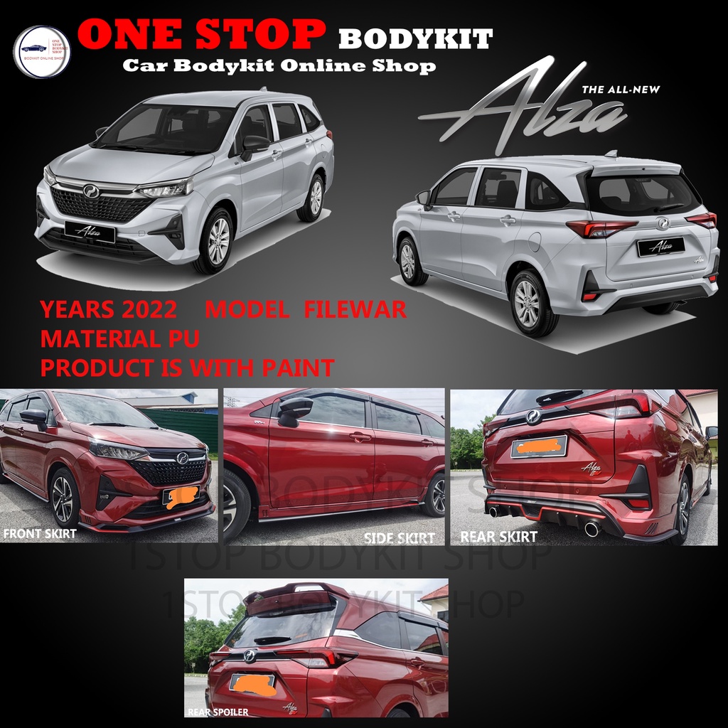 PERODUA ALZA 2022 FULL SET PU BODYKIT FILEWAR (FRONT SKIRT/SIDE SKIRT ...