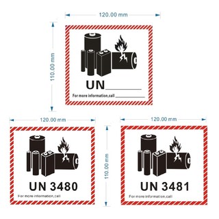 Lithium Ion Battery UN3481 UN3480 UN3490 Air Shipment Caution Sticker ...