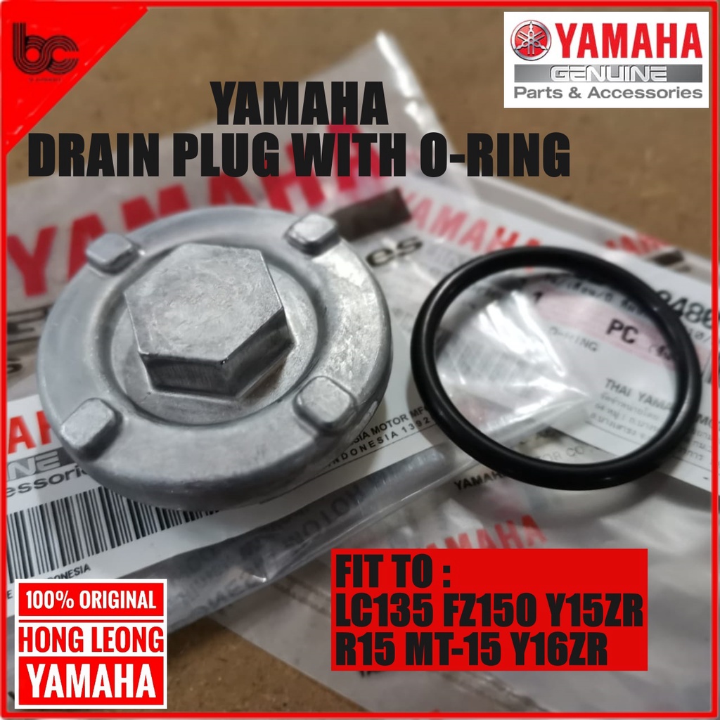 YAMAHA ORIGINAL DRAIN PLUG WITH O-RING / NUT MINYAK HITAM / PENUTUP ...