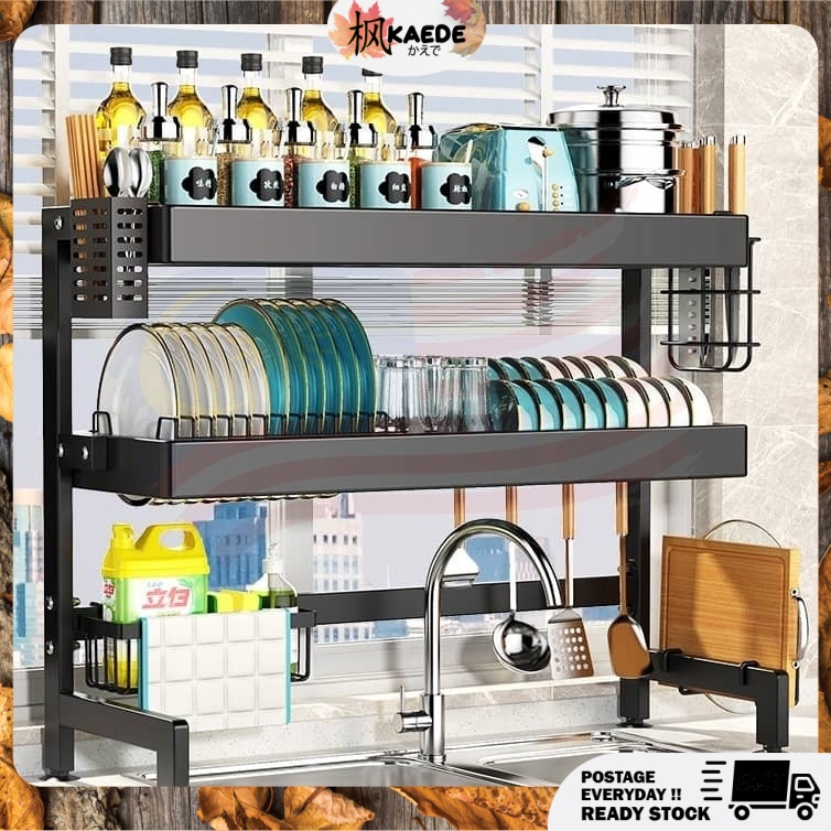 Kaede- Rak Pinggan Rak Sinki Stainless Steel Dish Rack Rak Dapur ...