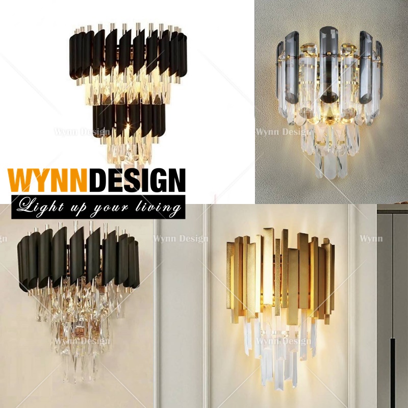 Wynn Design Luxury Style Wall Lamp Gold Smoke Wall Light Bedside Lampu ...