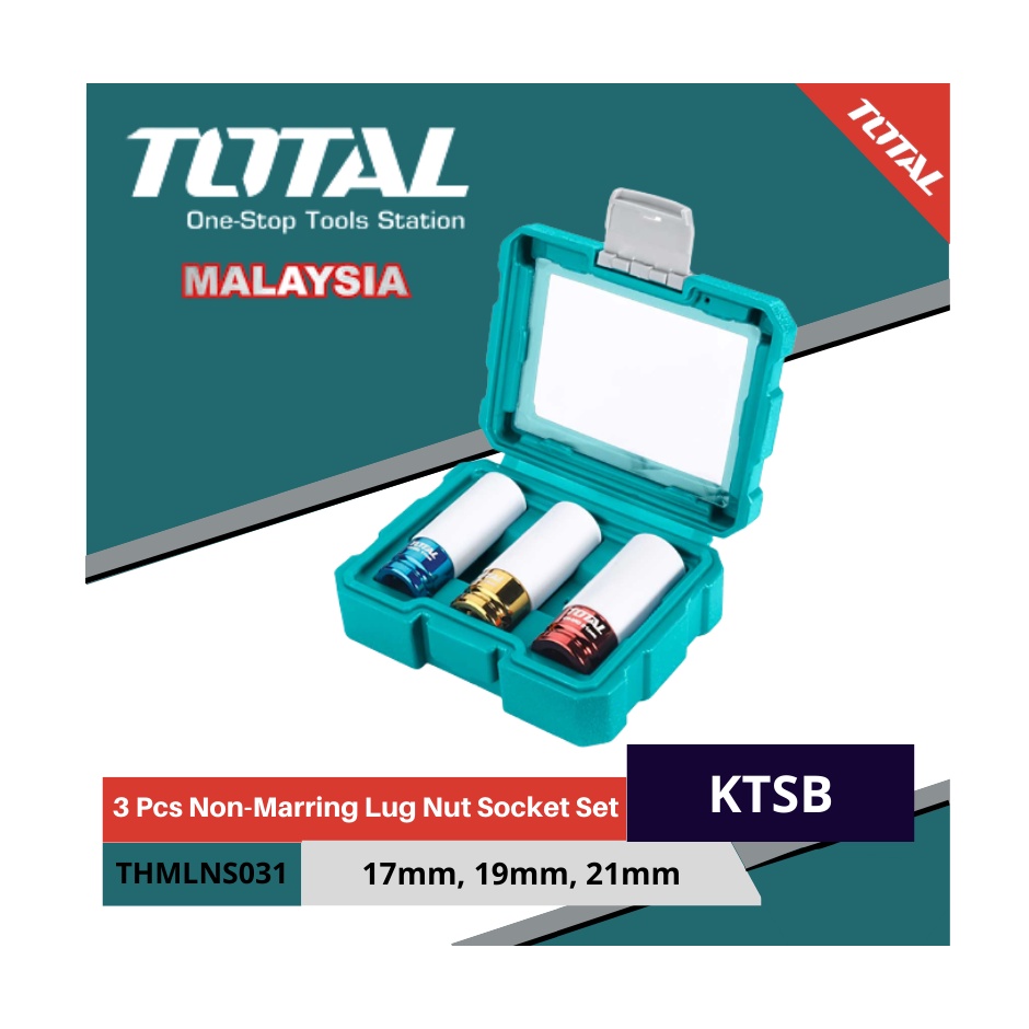 TOTAL THMLNS031 Non-Marring Lug Nut Socket Set 1/2" (3 Pcs) | Shopee ...