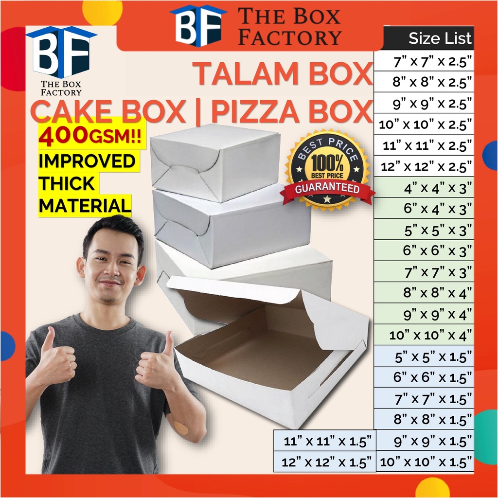 Cake Box Talam Box 💪🏻EXTRA THICK Pizza Box / Kotak Kuih Talam / Kotak ...