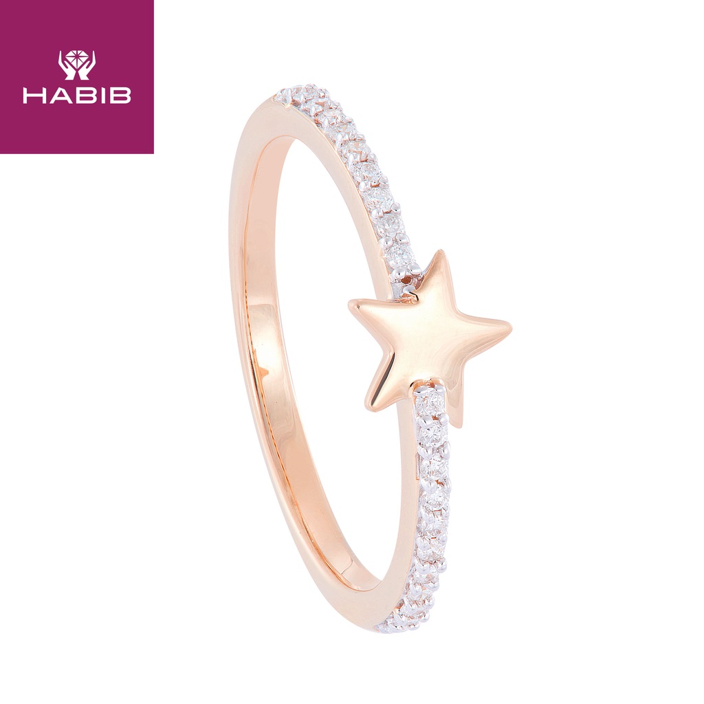 HABIB Star Straight Band Diamond Ring in 375/9K Rose Gold 265101022(RG ...