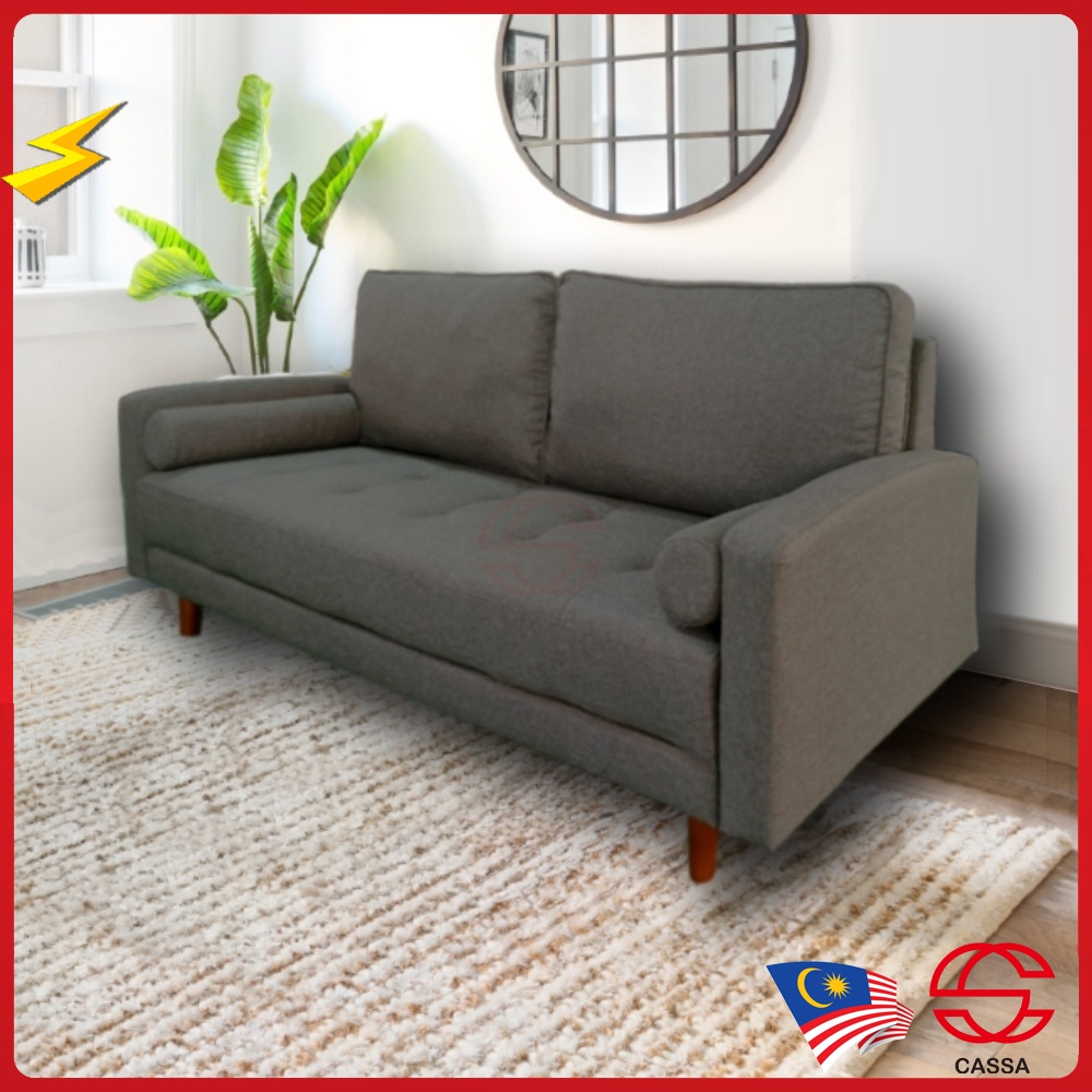 Cassa Sunny 3 Seater Sofa Linen Fabric Modern Home Living Room Furniture | Shopee Malaysia