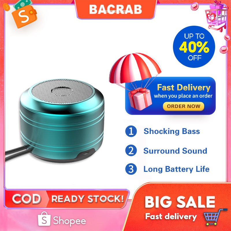 Portable Bluetooth Speaker Stereo Surround Sound Subwoofer Loudspeaker ...