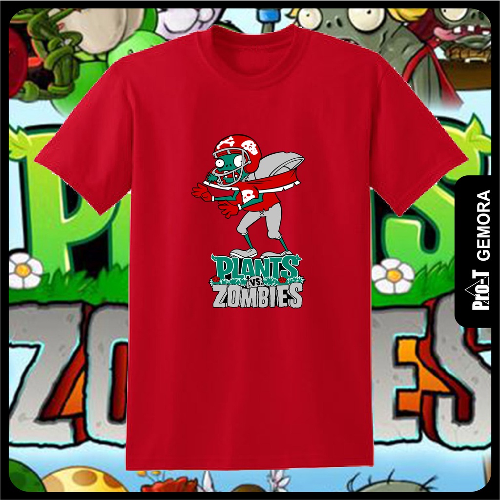 GEMORA_CARTOON PLANT VS ZOMBIES RED T-SHIRT KIDS & ADULT SIZE AVAILABLE ...
