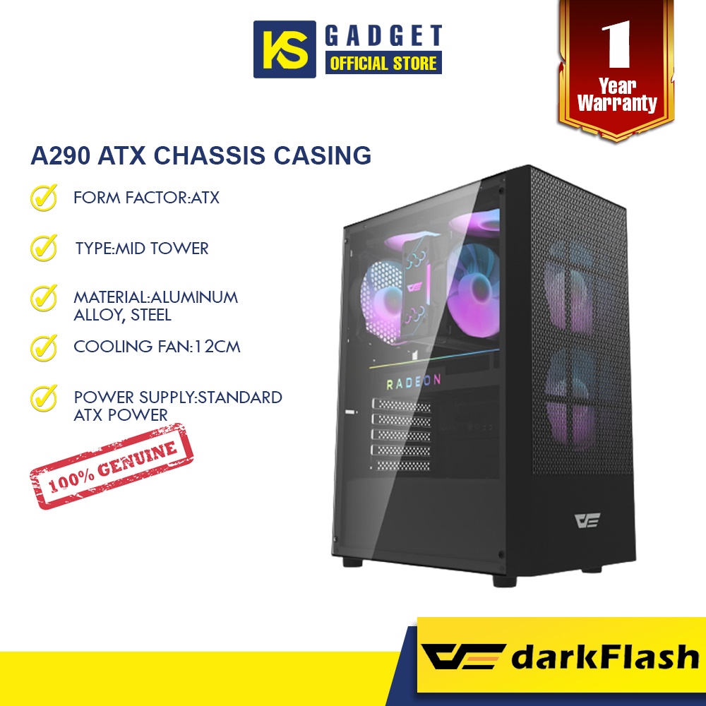 AIGO DARKFLASH A290 ATX Chassis PC GAMING CASE | Shopee Malaysia
