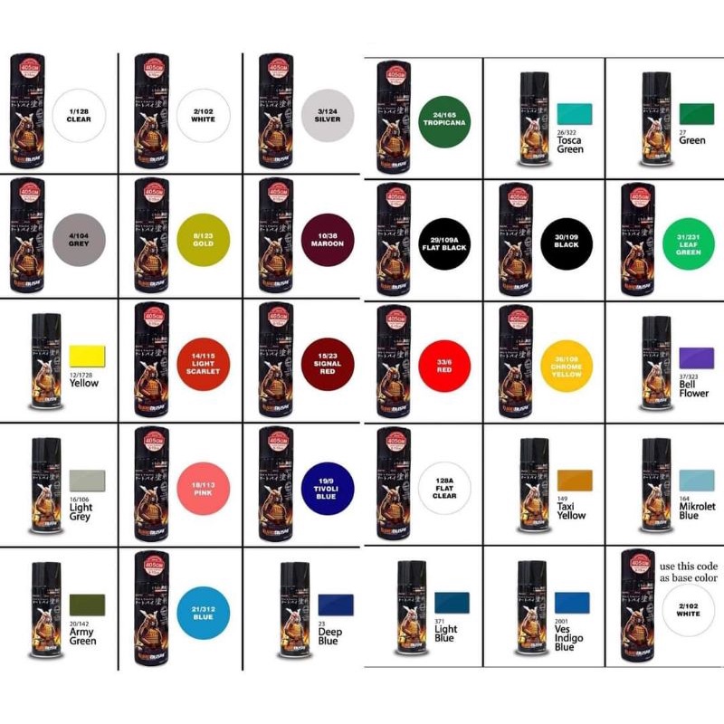 Samurai Spray Paint Standard Colour Cat Motor Samurai Paint Metallic ...