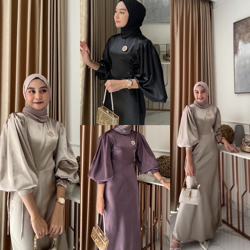 Drss Silk Wudhu Friendly Size M Xxl Bridesmaid Dress Invitation Dress Party Dress Satin Polos