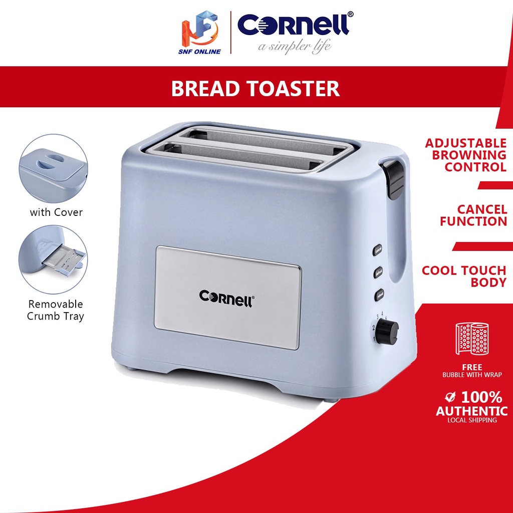Cornell Toaster 2 Slices Pop Up Cool Touch Toaster Blue Bae Series CT ...