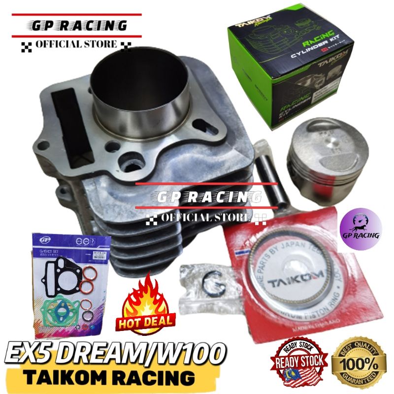 TAIKOM RACING BLOCK EX5 DREAM / WAVE 100 53MM 56MM WITH GASKET TOP SET ...