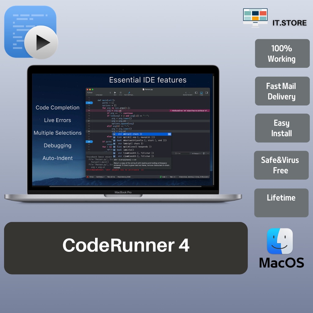CodeRunner 4 Lifetime for Intel and M1 Chip Apple Silicone MacOs/Macbook/Mac Software Full ...