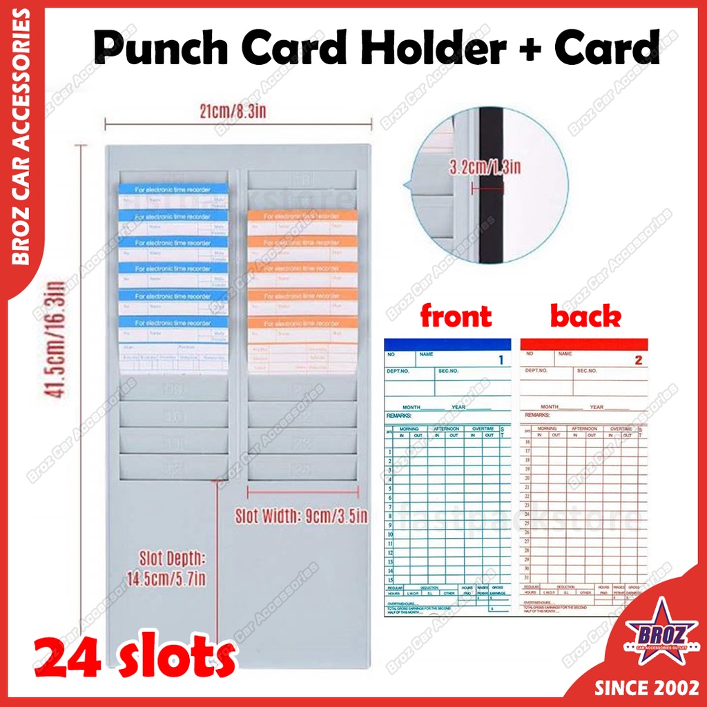 Employee Time Recorder Punch Card Holder Rack 24 slots Company Use ...
