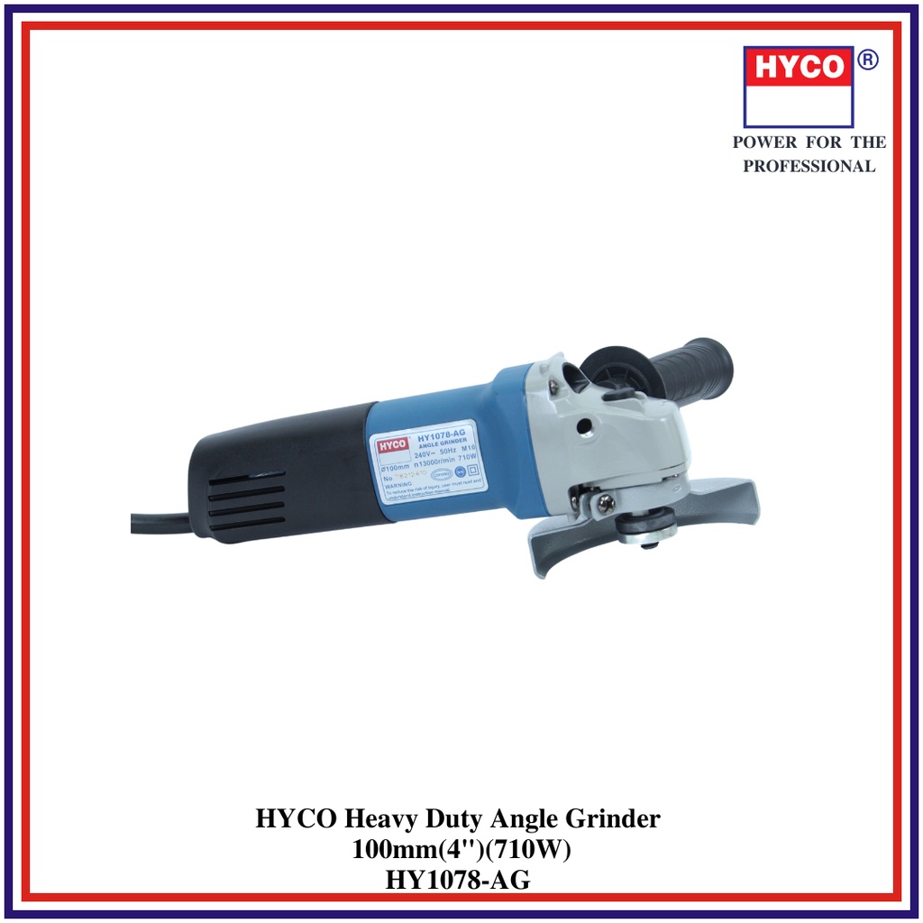 HYCO HY1078-AG Heavy Duty Angle Grinder 100mm(4")(710W) | Shopee Malaysia