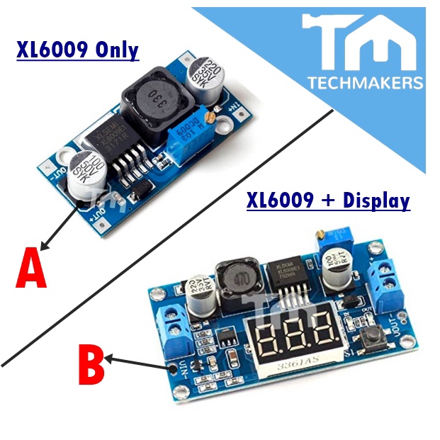 XL6009 XL 6009 DC-DC Step Up Boost Converter / with LED Display Peak 4A Adjustable Voltage ...
