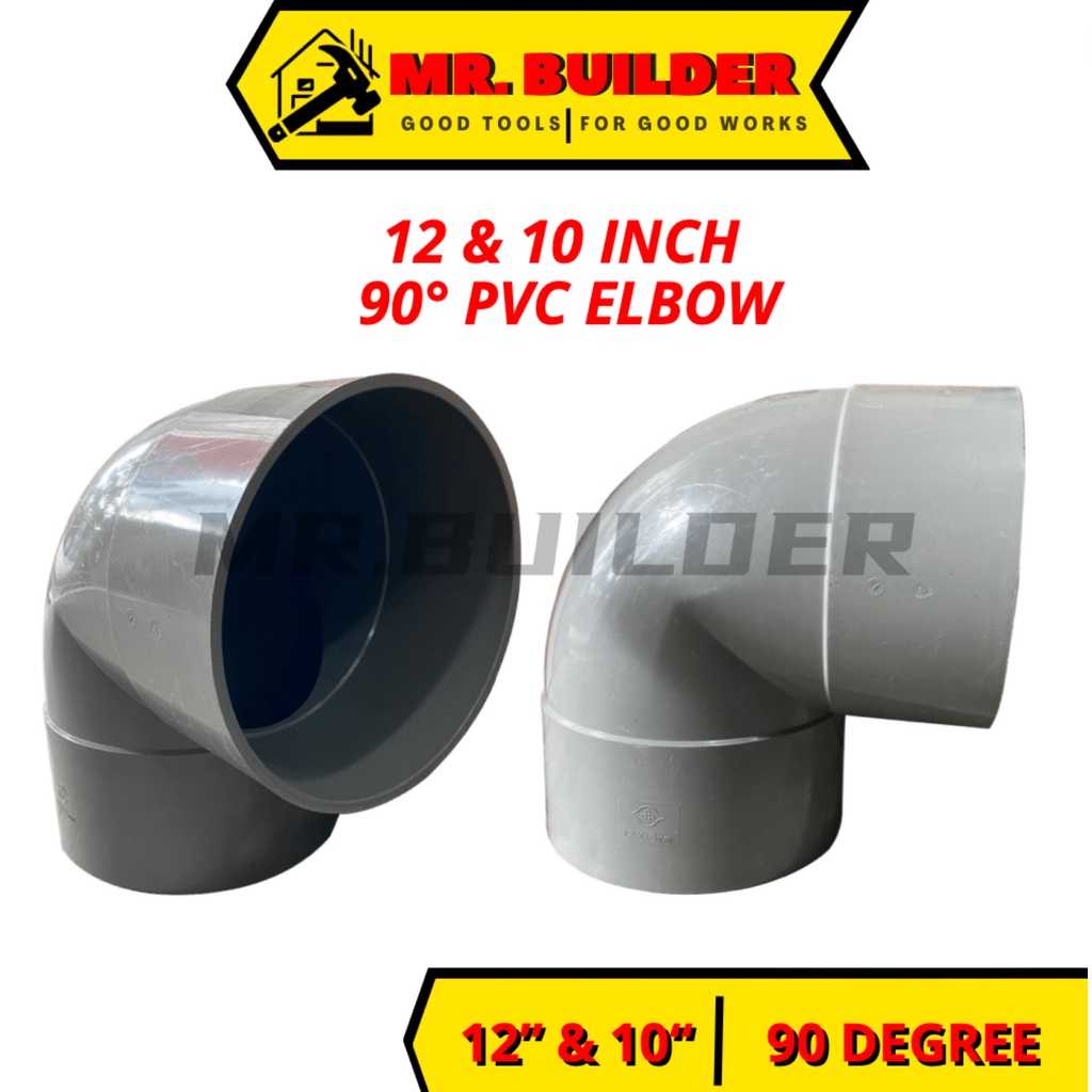 MR. BUILDER 12 Inch PVC Elbow 90 Degree PVC Fitting 300MM | Shopee Malaysia