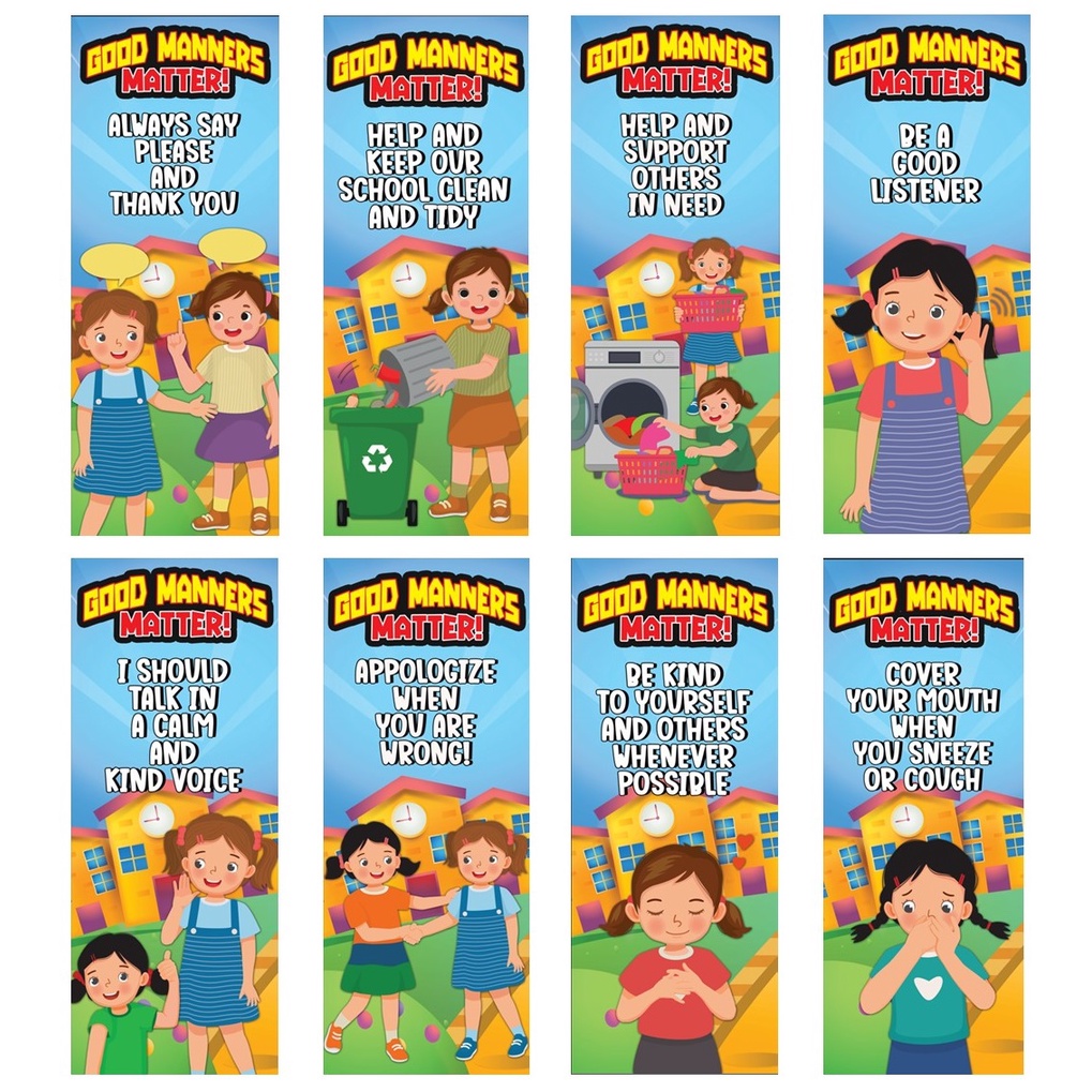 SET banner GOOD MANNERS MATTER in English (8 PCS 1 SET) untuk ...
