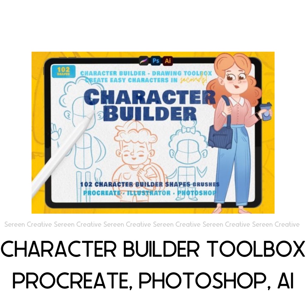 P46 Character Builder Drawing Toolbox for Procreate Photoshop ...