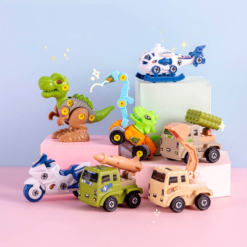 Toy Car Model Children's Toys Cartoon Engineering Aircraft Tank Patrol ...