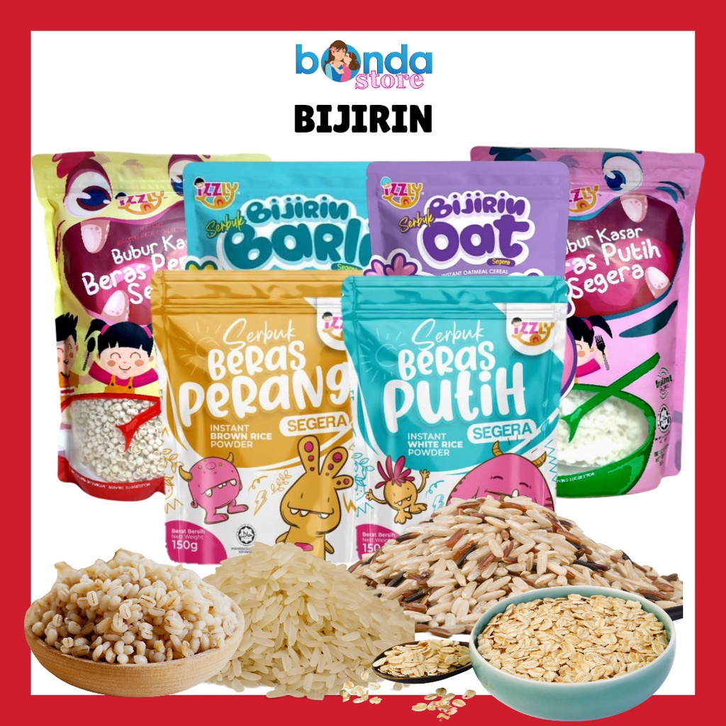 IZZLY BABY FOOD BUBUR NASI SEGERA / BIJIRIN BARLI / BIJIRIN OAT ...