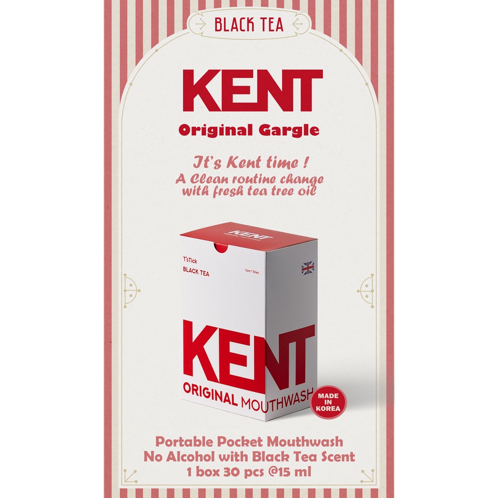 [KENT ORIGINAL] Black Tea Mouthwash 15ml (1 box 30 pcs) No Alcohol Non ...