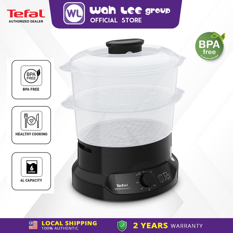 Tefal Minicompact Steam Cooker VC1398 Food Steamer Black WAH LEE STORE ...