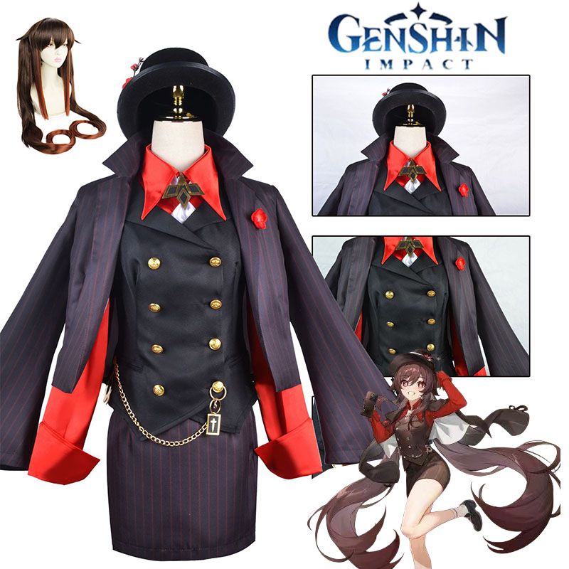 Genshin Impact Hutao Cosplay Costume Wig One Plus Collaboration ...
