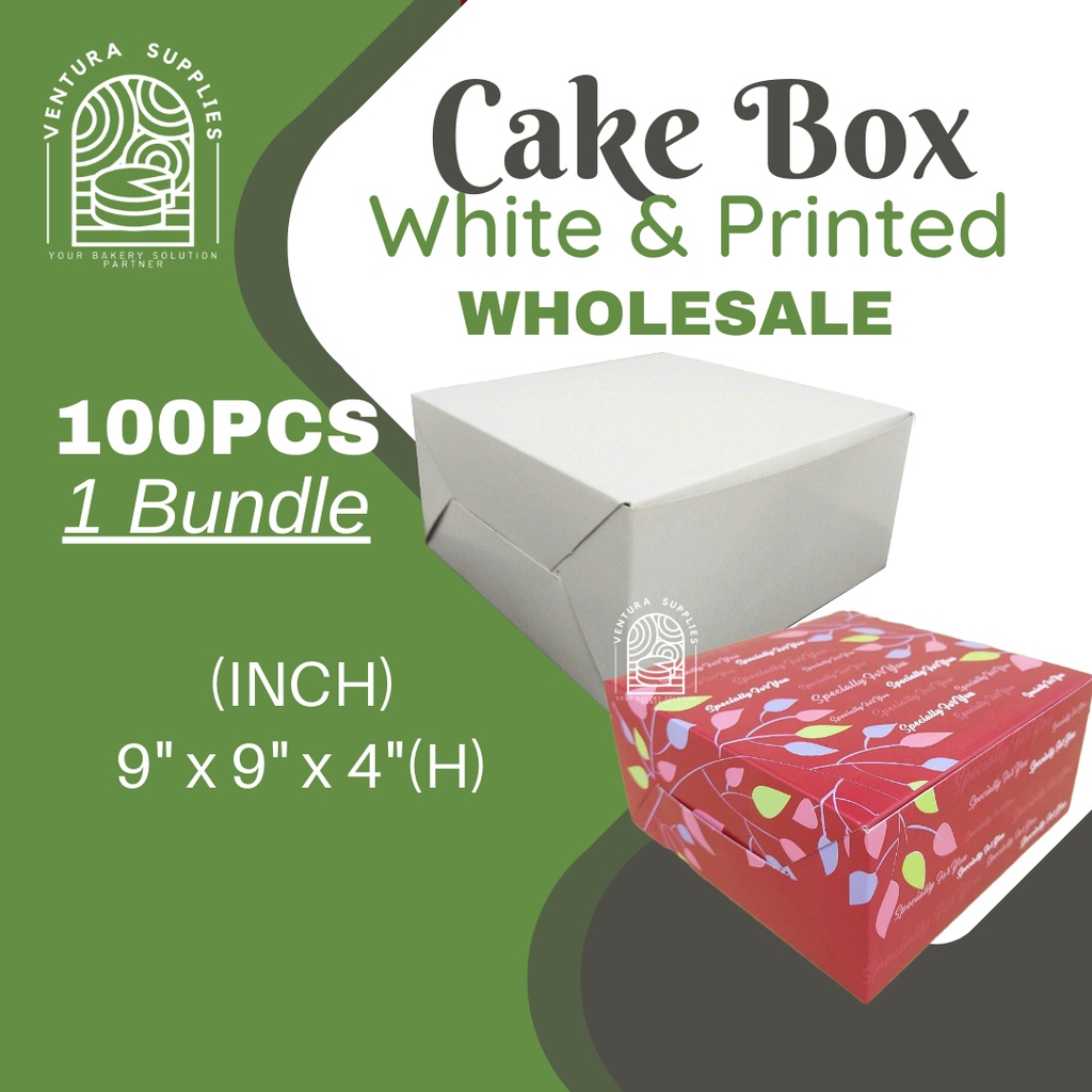 (100pcs) Wholesale White / Printed Box 9x9x4 | Shopee Malaysia