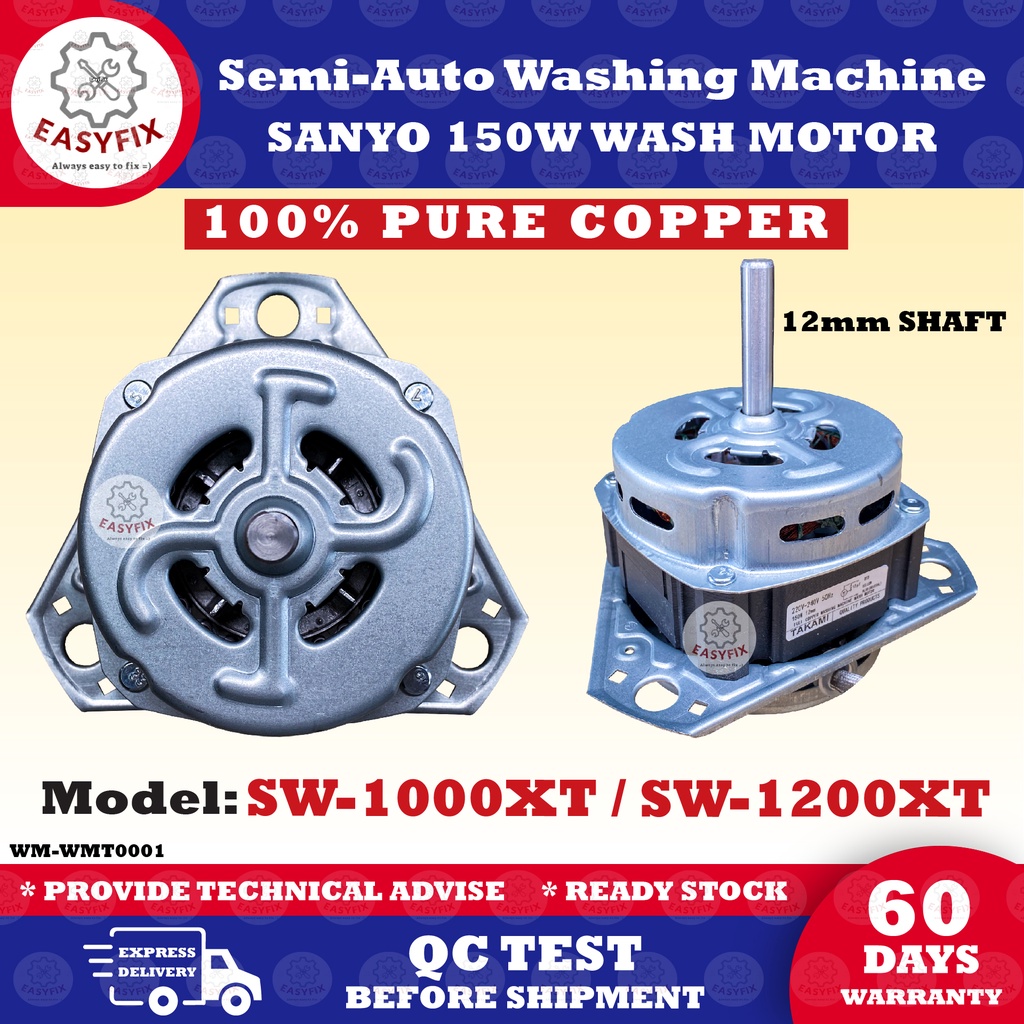 SW-1000XT / SW-1200XT SANYO Wash Motor Semi-Auto Washing Machine (Motor ...