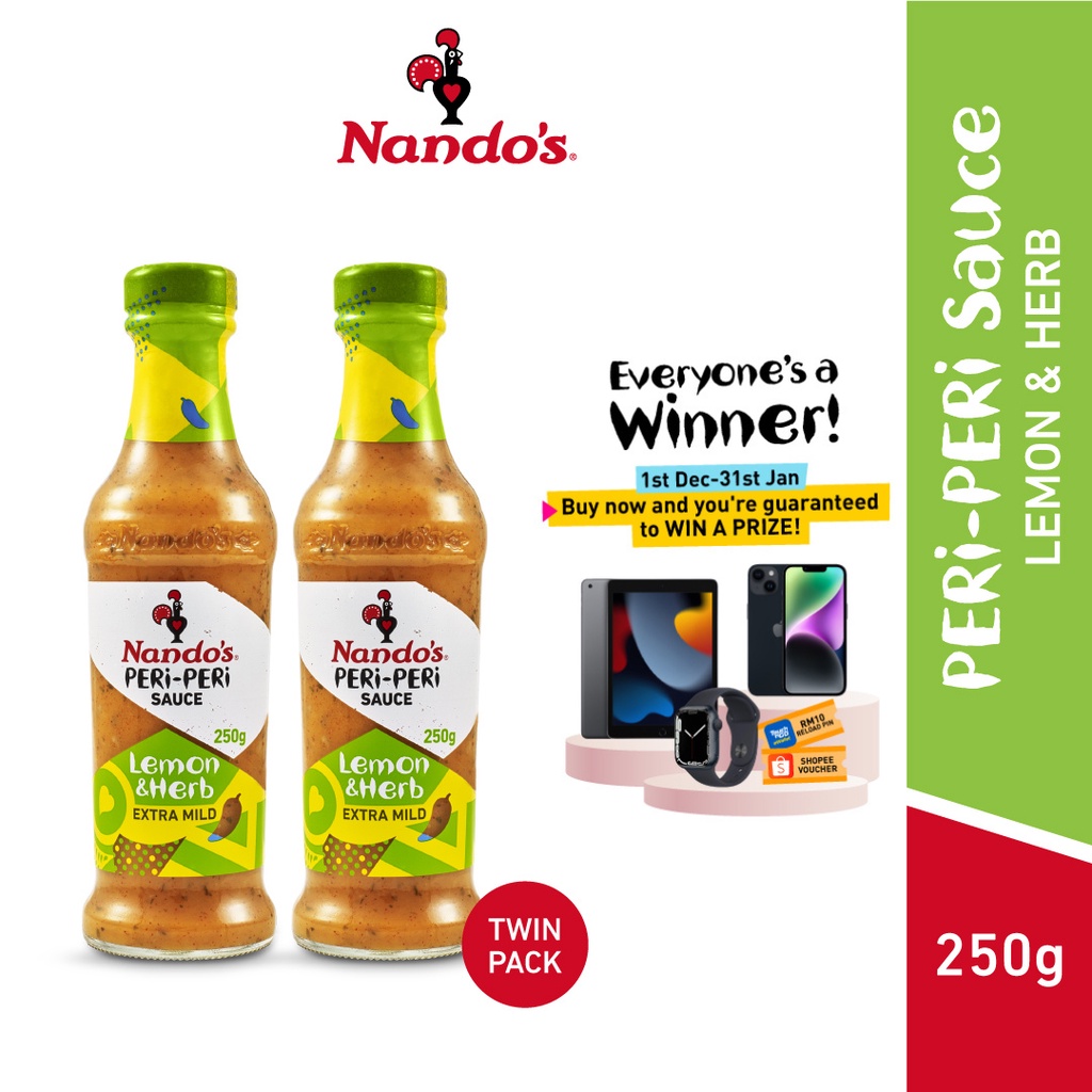 Nando's Lemon & Herb PERi-PERi Sauce (250g) [Twin Pack] | Shopee Malaysia