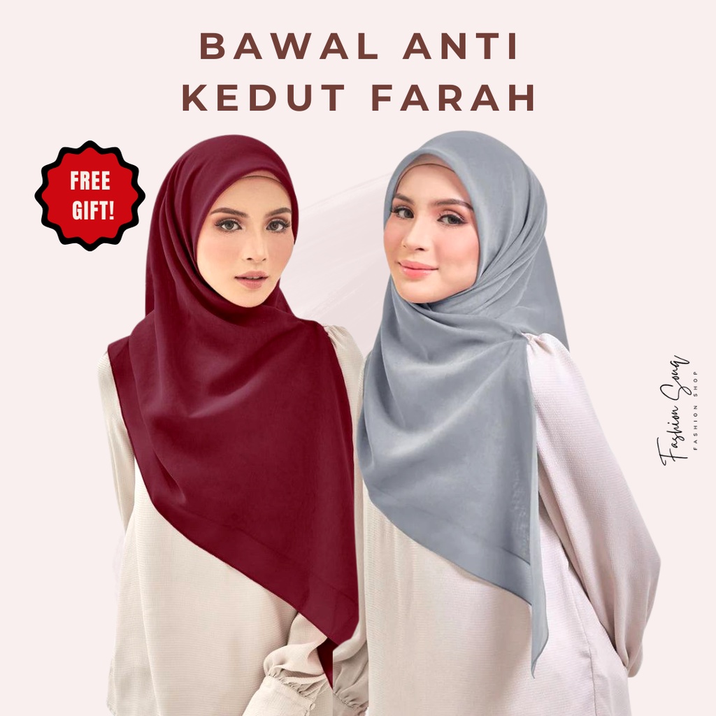 BAWAL COTTON PLAIN ANTI KEDUT FARAH . Bidang 45 . | Shopee Malaysia