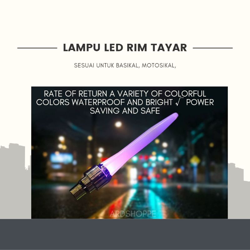 Lampu LED Tiup Rim Tayar Injap Motor & Basikal Bicycle Motorcycle Wheel ...