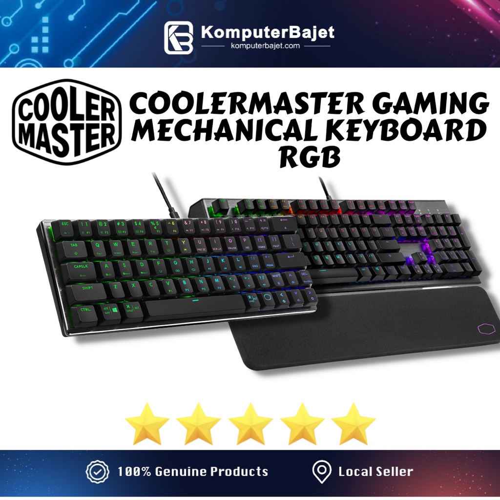 COOLER MASTER GAMING RGB MECHANICAL KEYBOARD TKL LOW PROFILE RED/BLUE ...