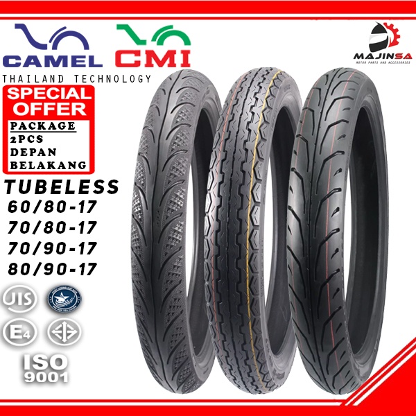 TAYAR CMI TAYAR MOTOR TUBELESS CAMEL CMI 70/90-17 80/90-17 REALSTONE ...
