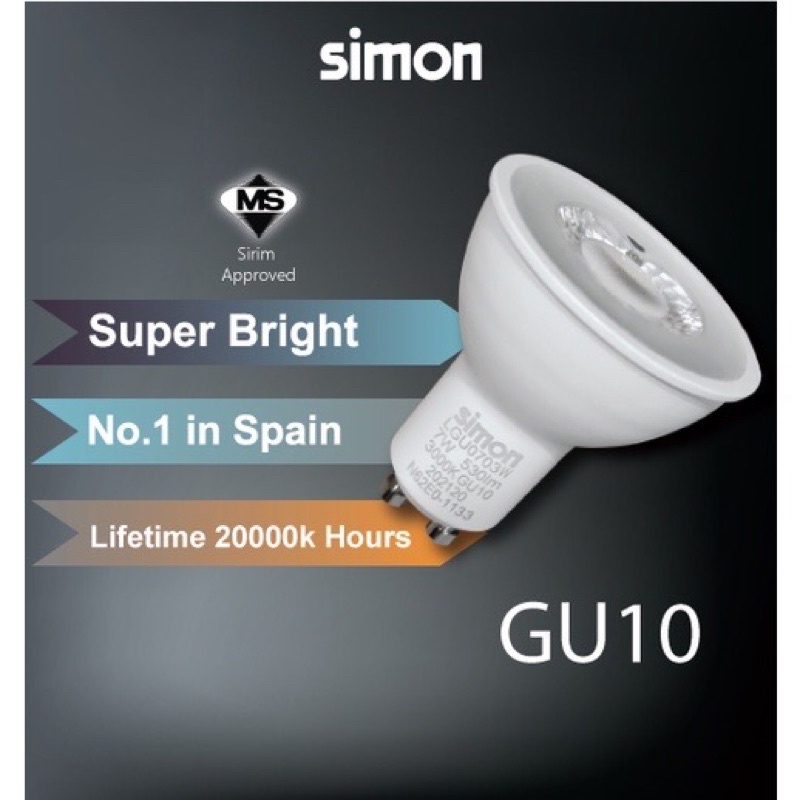 [SIRIM Approved] SIMON 7 Watt GU10 LED Bulb 2 Years Warranty Direct ...