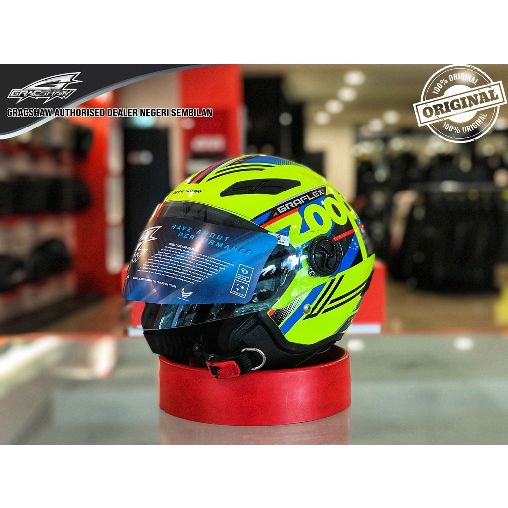 GRACSHAW HELMET GRAFLEX G666 CRUZER HELMET ZOOPA YELLOW /OPEN FACE ...