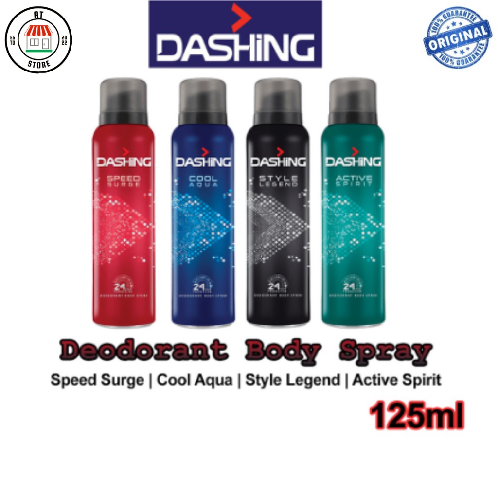 DASHING SPRAY 125ML DEODORANT BODY SPEED SURGE / COOL AQUA/ ACTIVE ...