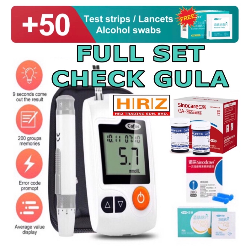 FULL SET MESIN CHECK GULA GDM BSP KENCING MANIS Blood Glucose Meter ...