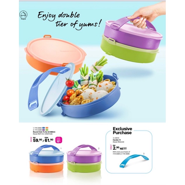 Tupperware Click To Go Round 880ml | Shopee Malaysia