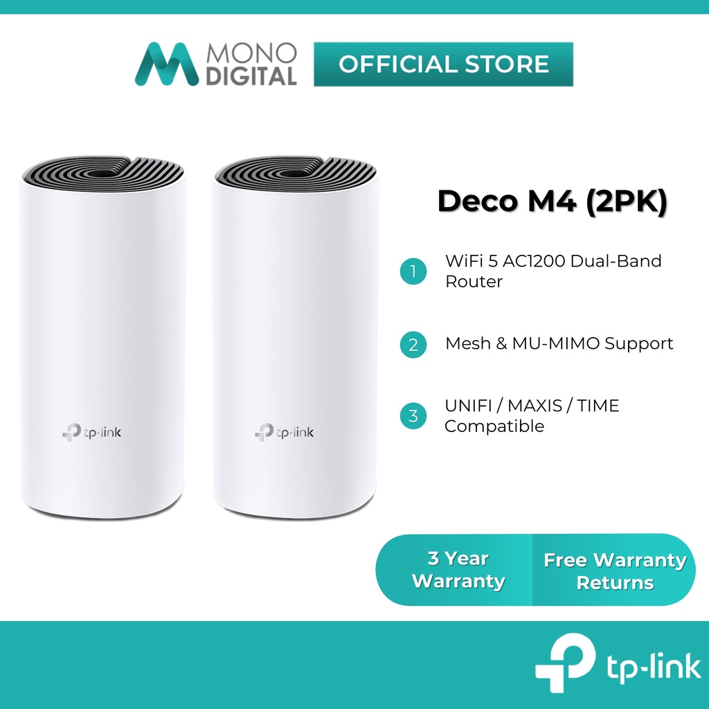 TP-Link Deco M4/HC4 AC1200 Dual Band Whole Home Gigabit Wireless Mesh ...