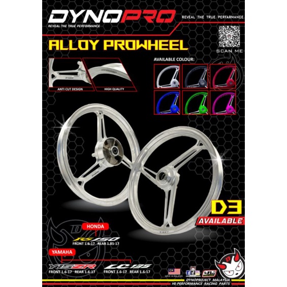 Dynopro D3 Enkei Sport Rim Yamaha Y15 LC135 Y16 Rs150 Sportrim CNC ...