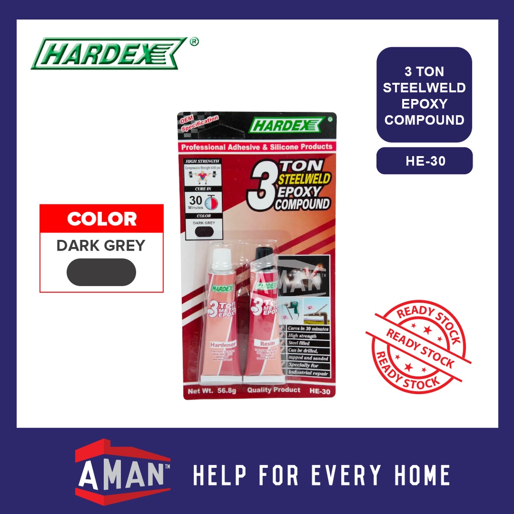 HARDEX HE-30 3 Ton Steelweld Epoxy Compound | Shopee Malaysia