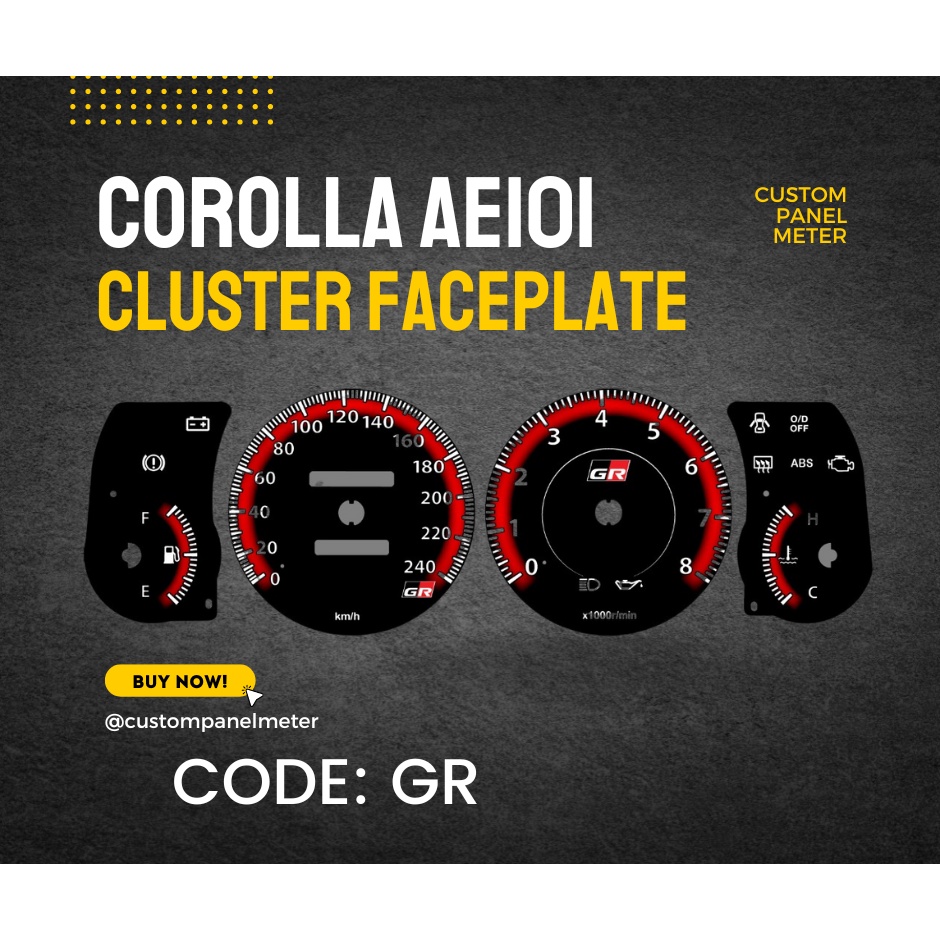 TOYOTA COROLLA AE101 (SEG) OVERLAY PANEL METER SPEEDOMETER INSTRUMENT ...